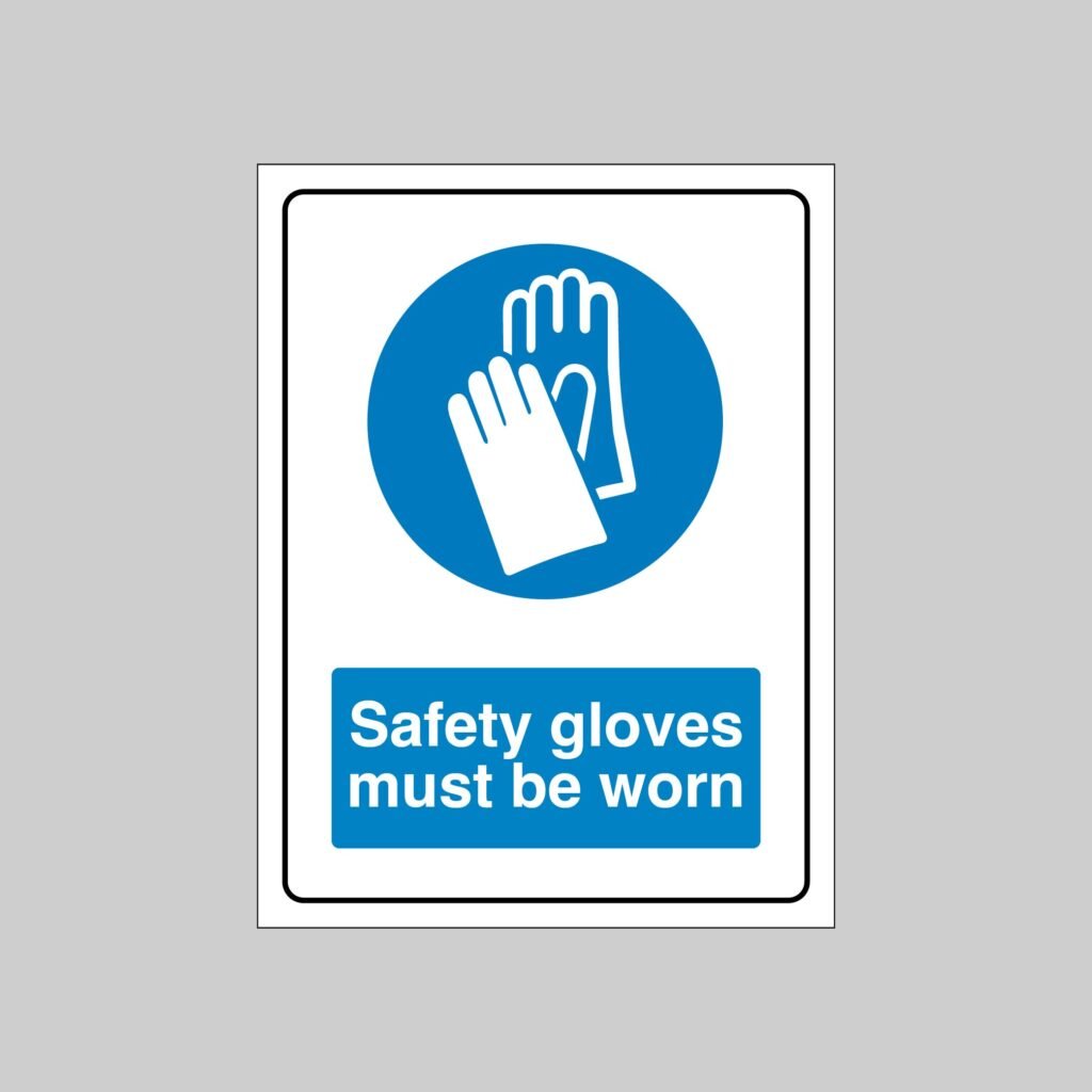 Safety Gloves Must Be Worn Safety Sign - Mand0020 | Alpha Print And Signs