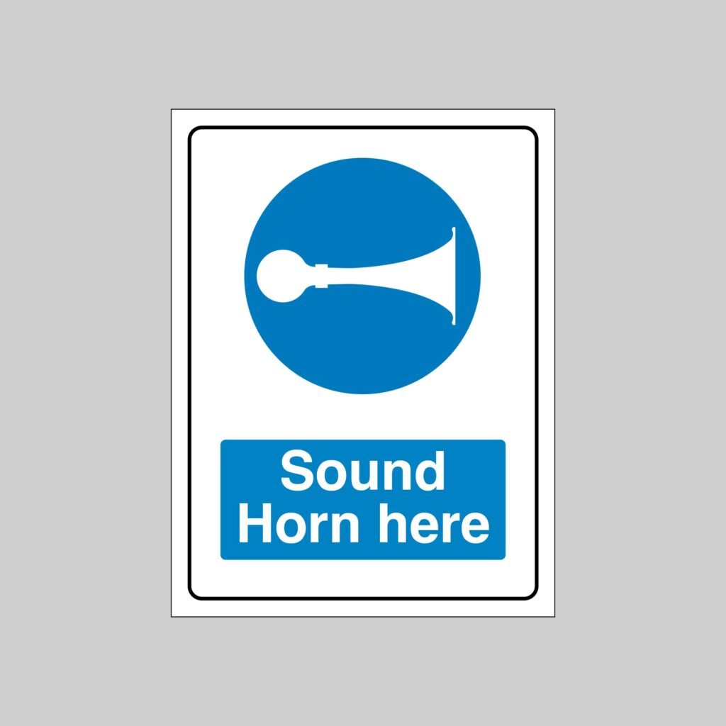 Sound Horn Here Safety Sign - Mand0030 | Alpha Print And Signs